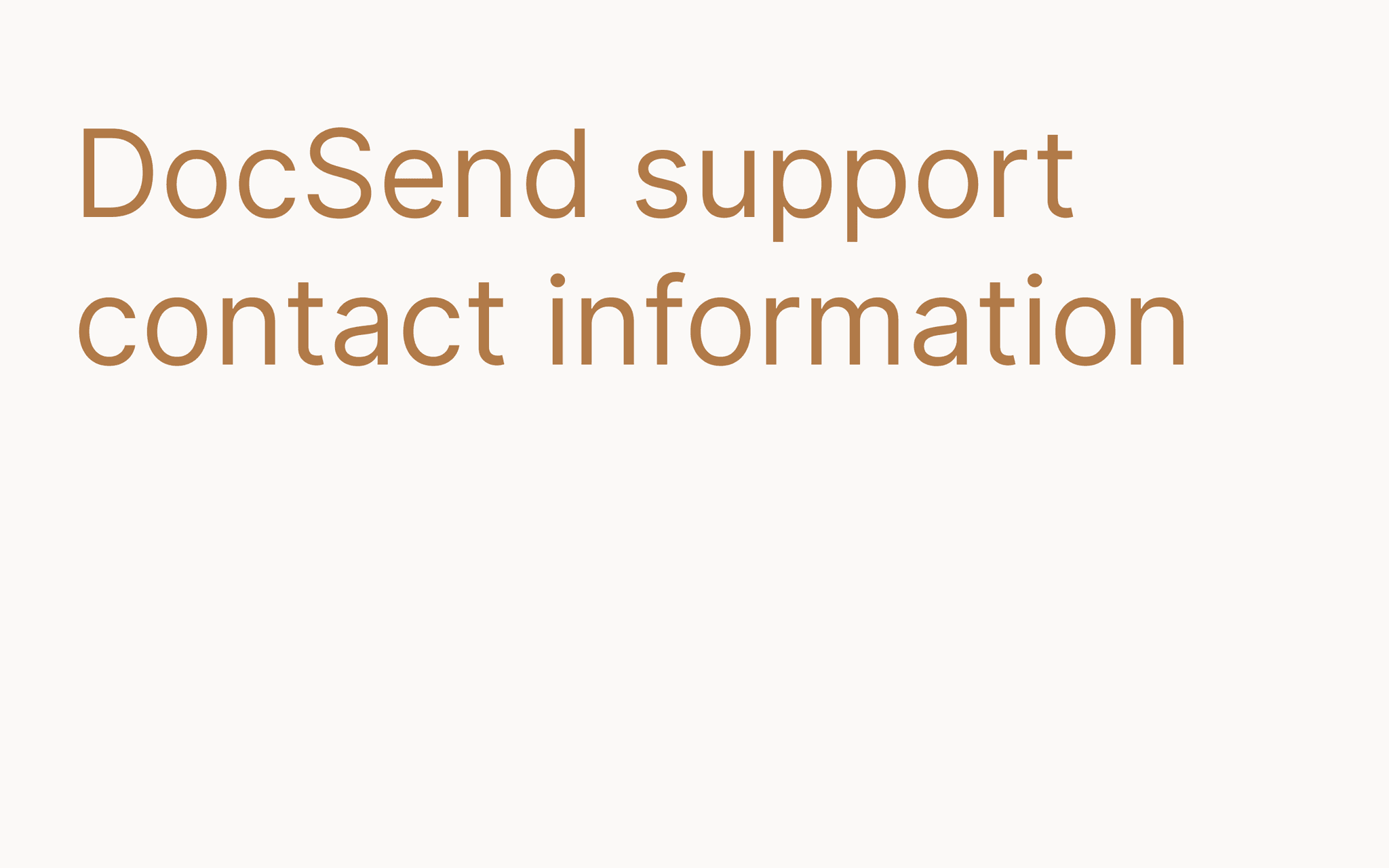 DocSend Customer Support: Email, Chat & Help Center