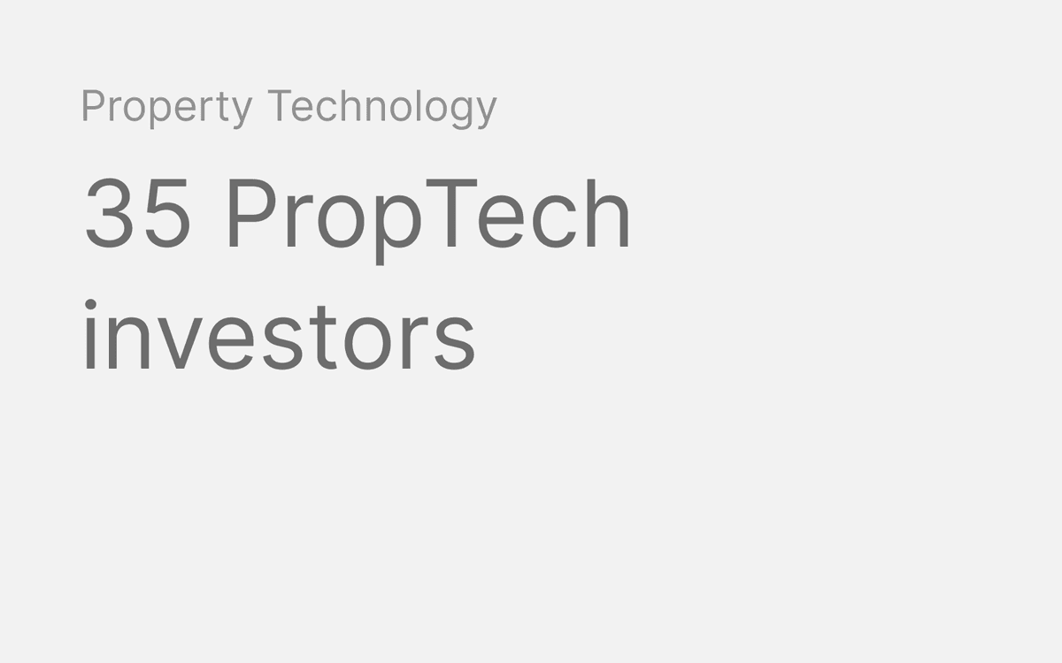 Property Tech Investors: Complete PropTech VC List 2026